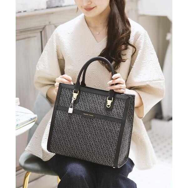 サマンサタバサ（Samantha Thavasa）/ST Jacquard シルエット スクエアトートバッグ