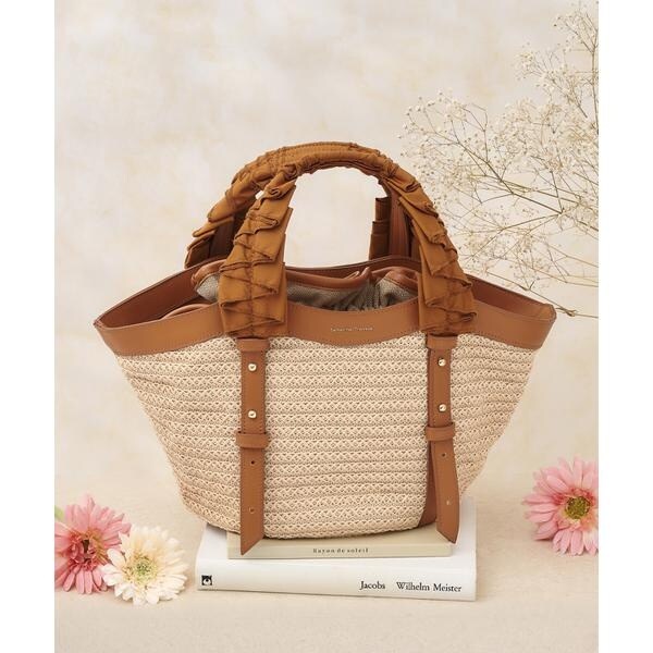 サマンサタバサ（Samantha Thavasa）/巾着付きフリルハンドルカゴバッグ