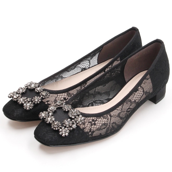 メルモ（MELMO）/ビジューモチーフチュールパンプス