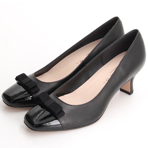 メルモ（MELMO）/スクエアトゥトゥキャップリボンパンプス