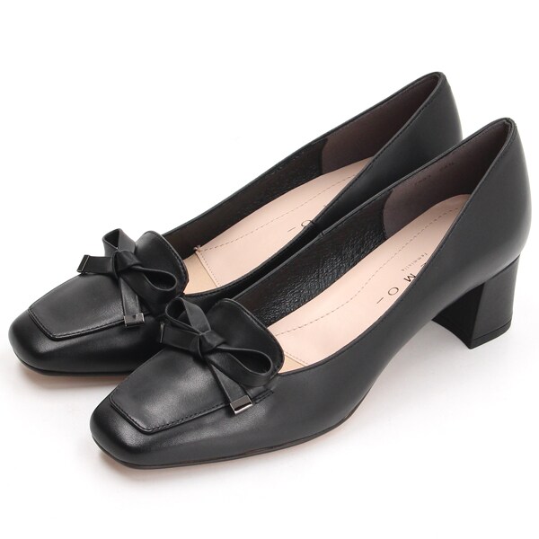メルモ（MELMO）/リボンモチーフスクエアトゥパンプス