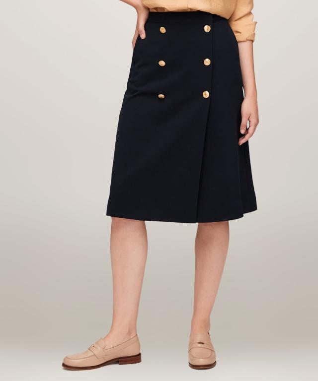 トミー ヒルフィガー（ ）/ゴールドボタンツイルミディスカート