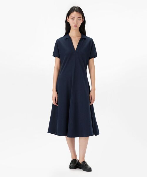 トミー ヒルフィガー（ ）/リヨセルオープンネックミディワンピース