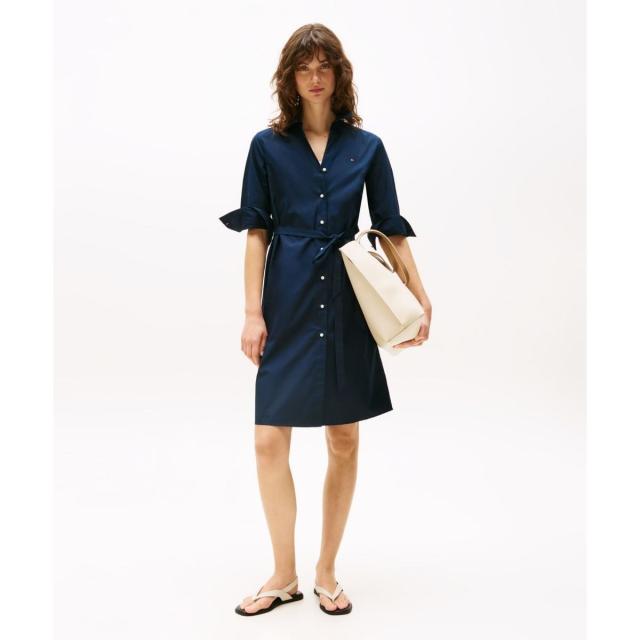 トミー ヒルフィガー（ ）/コットン3/4スリーブシャツワンピース