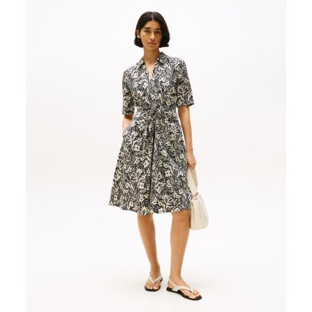 トミー ヒルフィガー（ ）/リネンビスコースノットショートスリーブワンピース