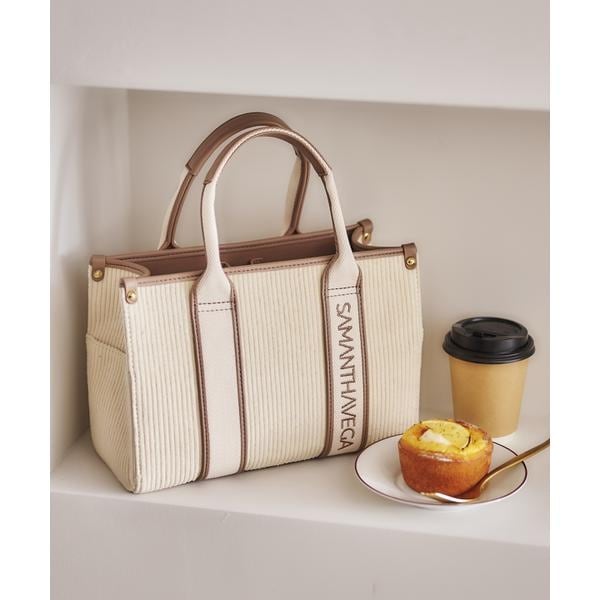 サマンサベガ（Samantha Vega ）/ロゴテープコーデュロイトート（小）