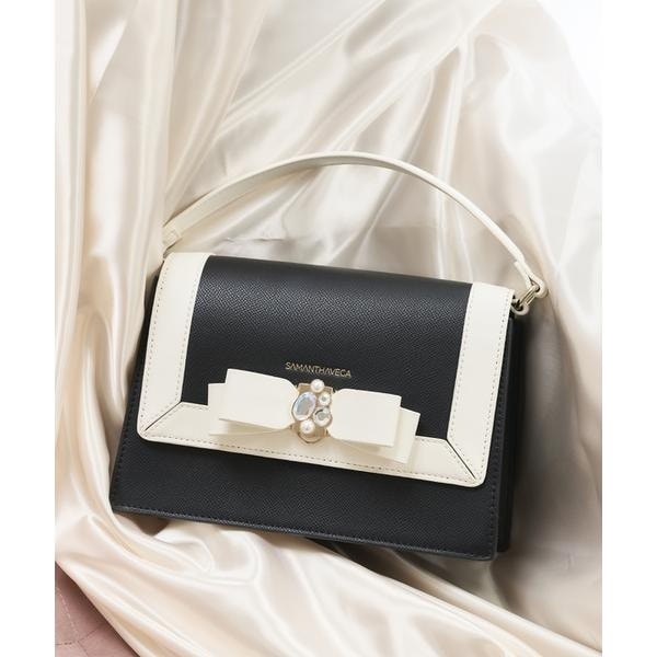 サマンサベガ（Samantha Vega ）/バイカラージュエルリボンショルダーバッグ