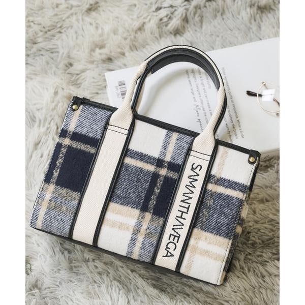 サマンサベガ（Samantha Vega ）/ロゴテープチェックハンドバッグ