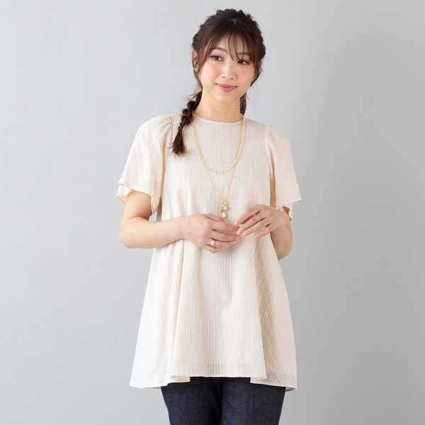 ローズティアラ（Rose Tiara）/オーガニックコットンバックリボンブラウス