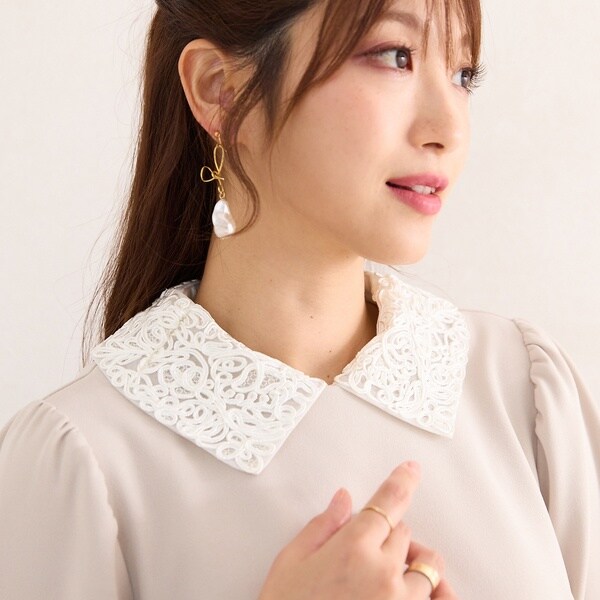 ローズティアラ（Rose Tiara）/襟付きフリル切替ブラウス