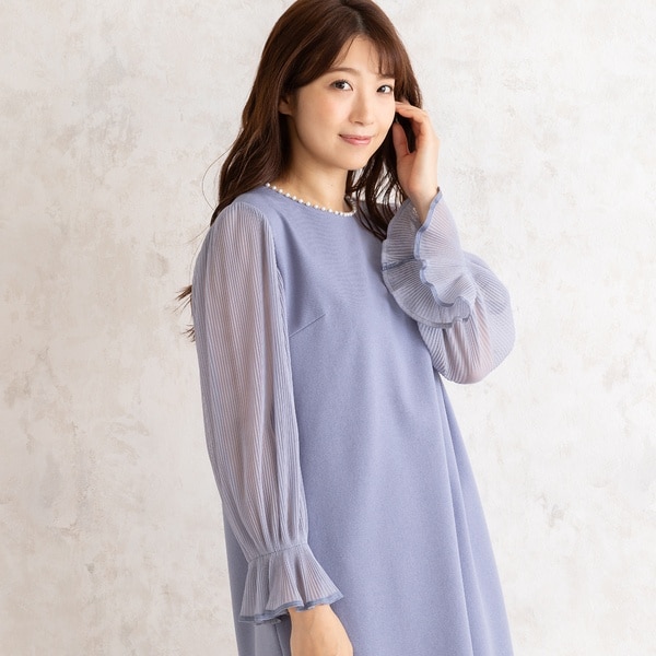 ローズティアラ（Rose Tiara）/プリーツ袖切替ワンピース