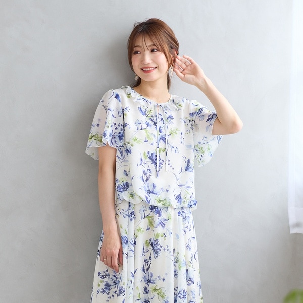 ローズティアラ（Rose Tiara）/【セットアップ対応】バルーンヘムブラウス