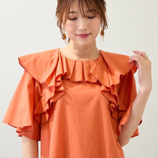 ローズティアラ（Rose Tiara）/【手洗いOK】ダブルフリルブラウス