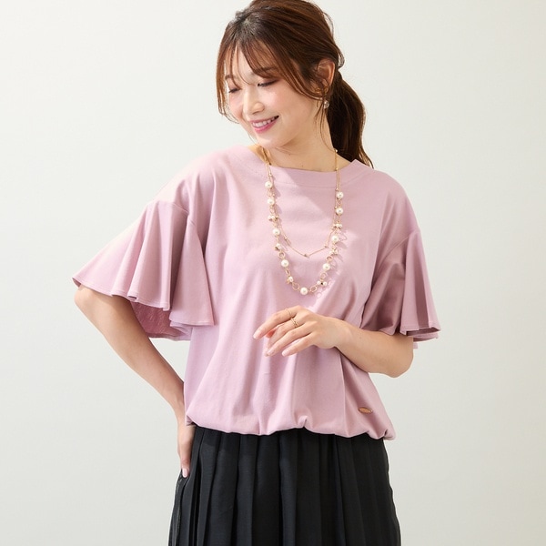 ローズティアラ（Rose Tiara）/【接触冷感/綿100/手洗いOK】フレアスリーブカットソー