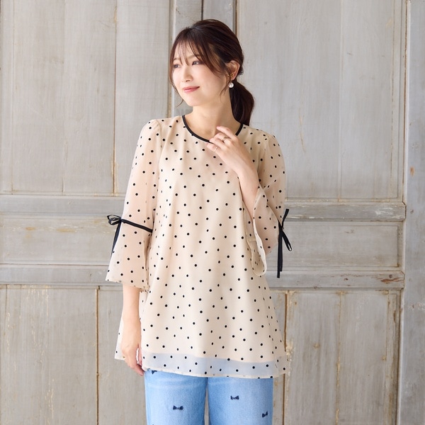 ローズティアラ（Rose Tiara）/ドットフロッキーブラウス