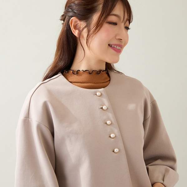 ローズティアラ（Rose Tiara）/ダンボールニットタック袖ジャケット