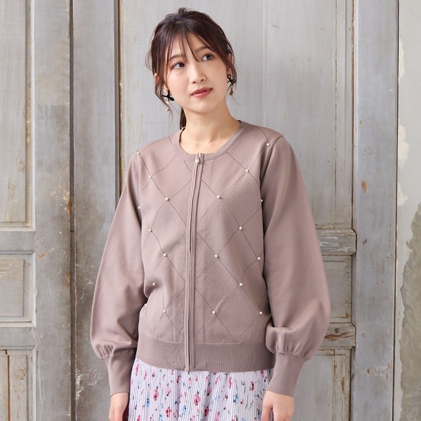 ローズティアラ（Rose Tiara）/【人気商品の新型】アーガイルZIPカーディガン