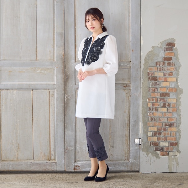 ローズティアラ（Rose Tiara）/【大人気アイテム】【UVカット/伸縮性◎】リボンレギンスパンツ