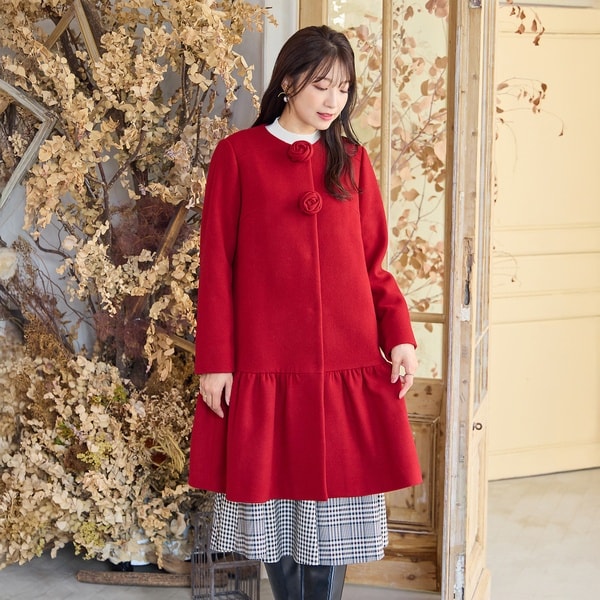 ローズティアラ（Rose Tiara）/【コサージュ付】フレア切替コート