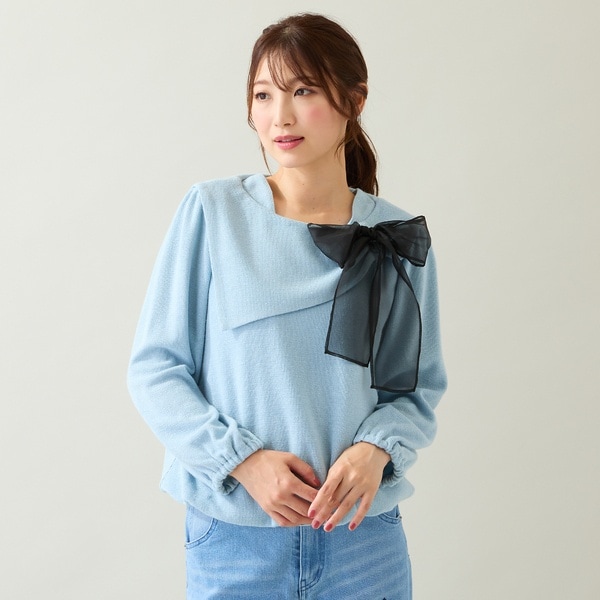 ローズティアラ（Rose Tiara）/ビッグカラーリボンカットソー