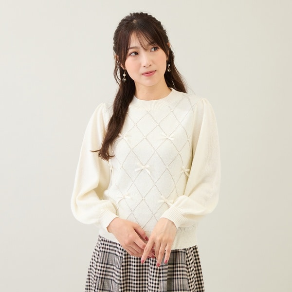 ローズティアラ（Rose Tiara）/アーガイルリボンニット