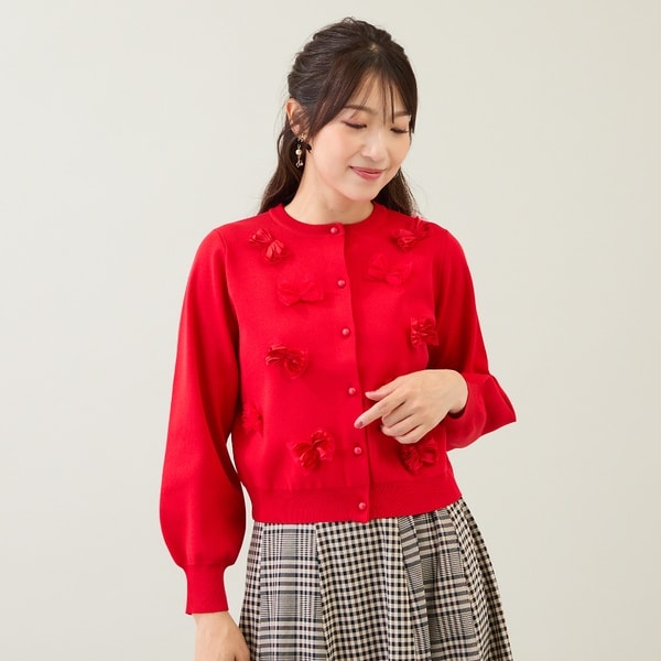 ローズティアラ（Rose Tiara）/リボンニットカーディガン