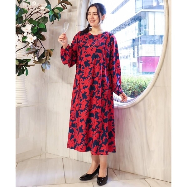 エウルキューブ（eur3）/【大きいサイズ】フラワープリントワンピース