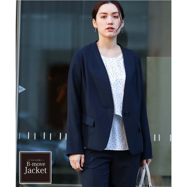 エウルキューブ（eur3）/【大きいサイズ/11号サイズあり/セットアップ対応/B−move JK】Wクロスストレッチノーカラー