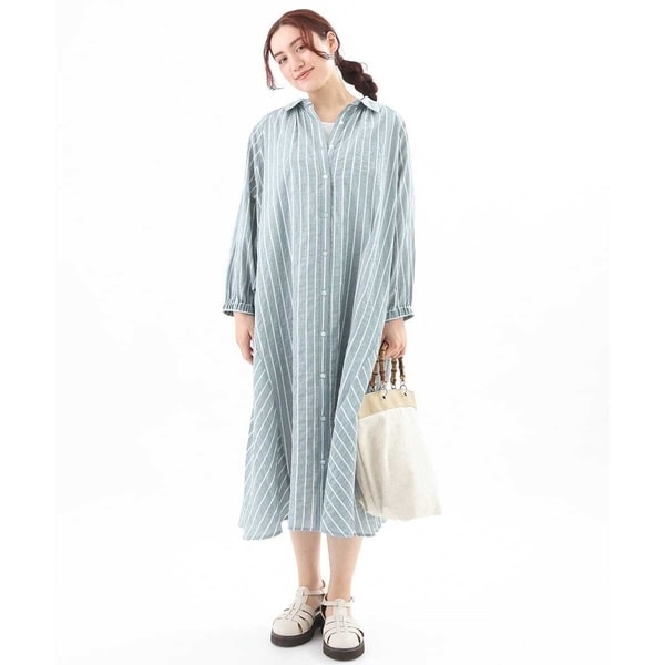 エウルキューブ（eur3）/【大きいサイズ】シャーリングコットンワンピース