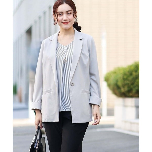 エウルキューブ（eur3）/【大きいサイズ/11号サイズあり】ストレッチテーラードジャケット