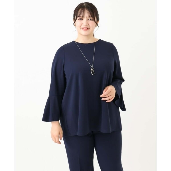 エウルキューブ（eur3）/【大きいサイズ/11号サイズあり/セットアップ対応】カットジョーゼットバックレースアップカットソー