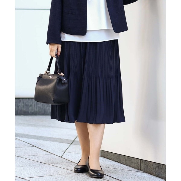 エウルキューブ（eur3）/【大きいサイズ】シフォンプリーツスカート