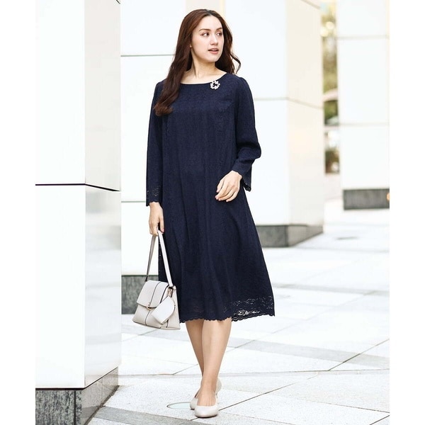 エウルキューブ（eur3）/【大きいサイズ/11号サイズあり】スカラップレースワンピース