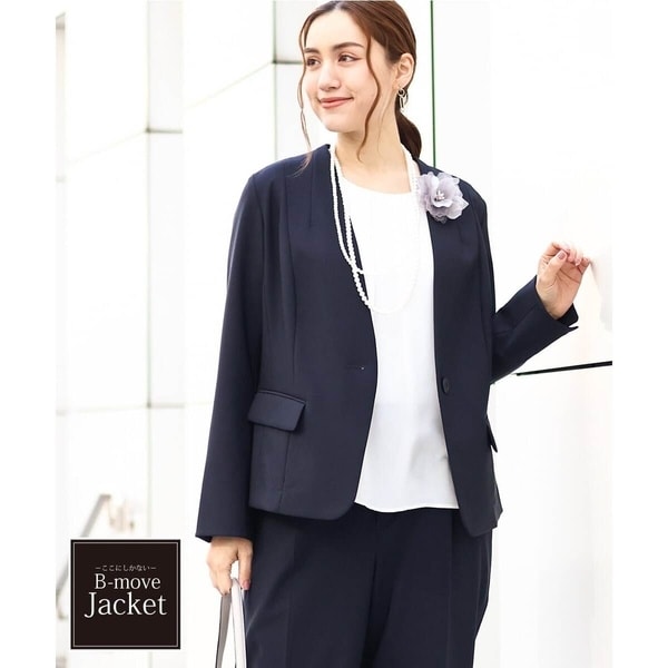 エウルキューブ（eur3）/【大きいサイズ/11号サイズあり/セットアップ対応】Wクロスストレッチノーカラージャケット