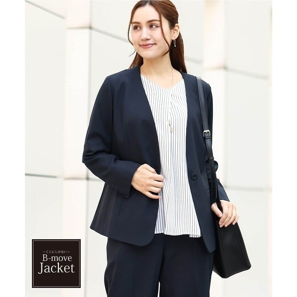 エウルキューブ（eur3）/【大きいサイズ/11号サイズあり/セットアップ対応/B−move JK】洗えるVネックジャケット