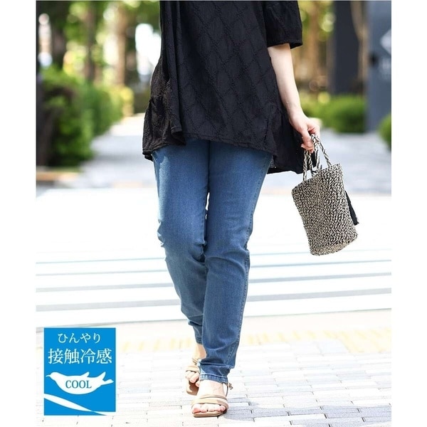 エウルキューブ（eur3）/【大きいサイズ/接触冷感】スリムストレッチデニムパンツ