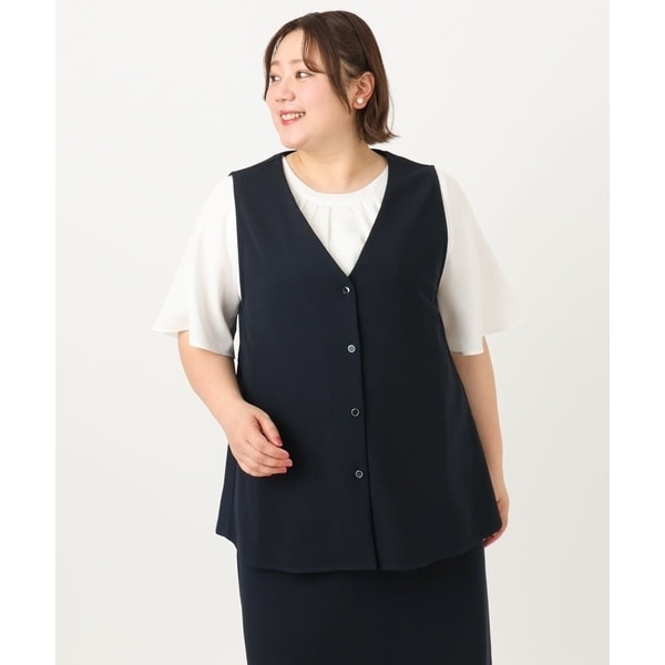 エウルキューブ（eur3）/【大きいサイズ/セットアップ対応】Vネックバックフレアベスト