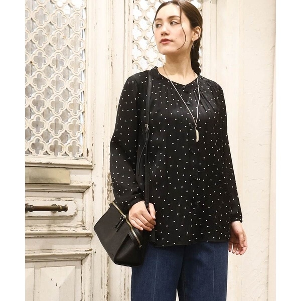 エウルキューブ（eur3）/【大きいサイズ】サテンドットブラウス