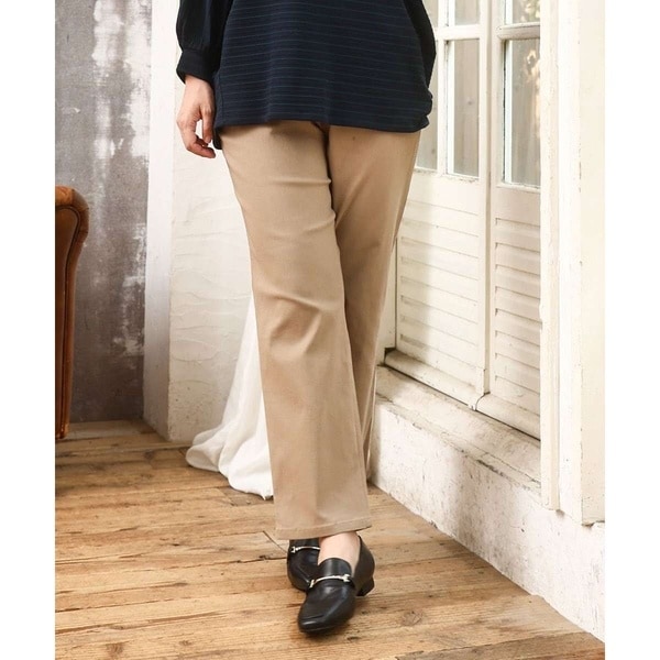 エウルキューブ（eur3）/【大きいサイズ】さらさらストレッチストレートパンツ