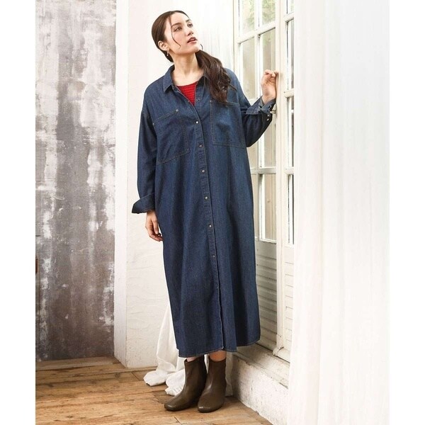 エウルキューブ（eur3）/【大きいサイズ】ロングシャツワンピース