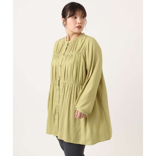 エウルキューブ（eur3）/【大きいサイズ】サテンギャザーチュニック