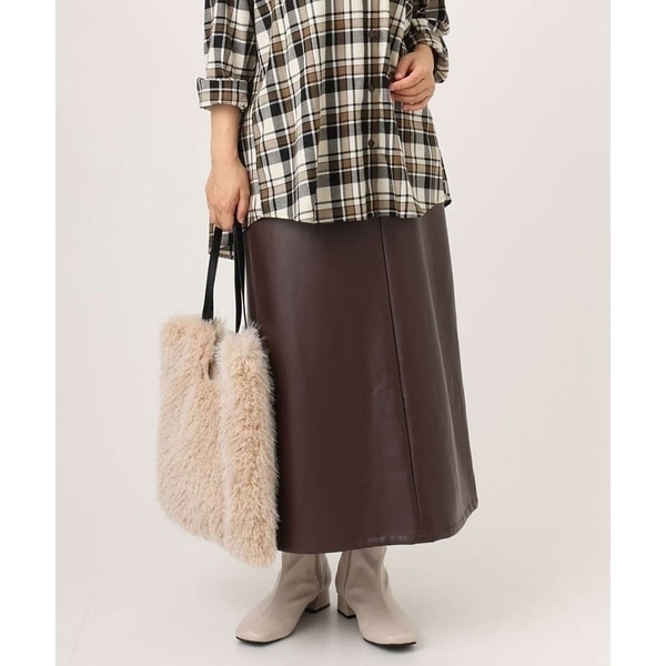 エウルキューブ（eur3）/【大きいサイズ】フェイクレザースカート