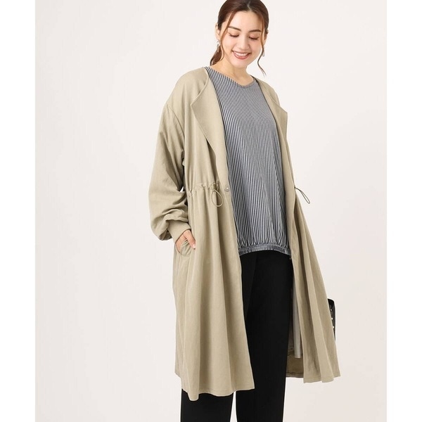 エウルキューブ（eur3）/【大きいサイズ】ノーカラーロングコート