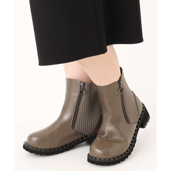 エウルキューブ（eur3）/【la farfaコラボ】リブジョイントスタッズブーツ