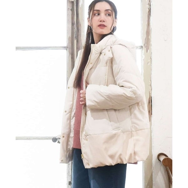 エウルキューブ（eur3）/【大きいサイズ】異素材ショートダウンジャケット