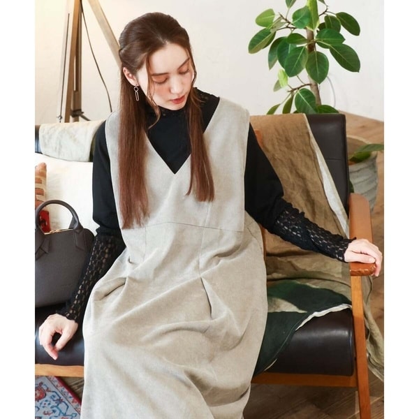 エウルキューブ（eur3）/【大きいサイズ】コーデュロイジャンパースカート