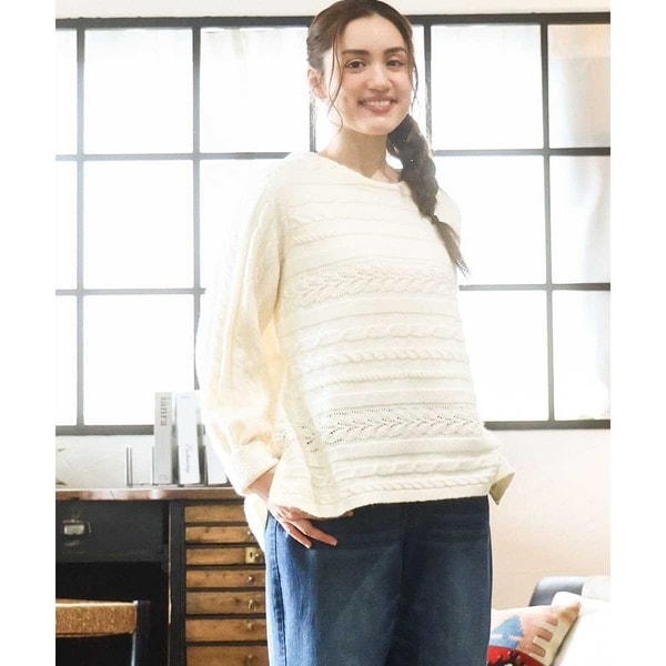 エウルキューブ（eur3）/【大きいサイズ】ケーブルニット