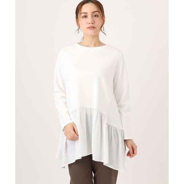 エウルキューブ（eur3）/【大きいサイズ】異素材ドッキングカットソー