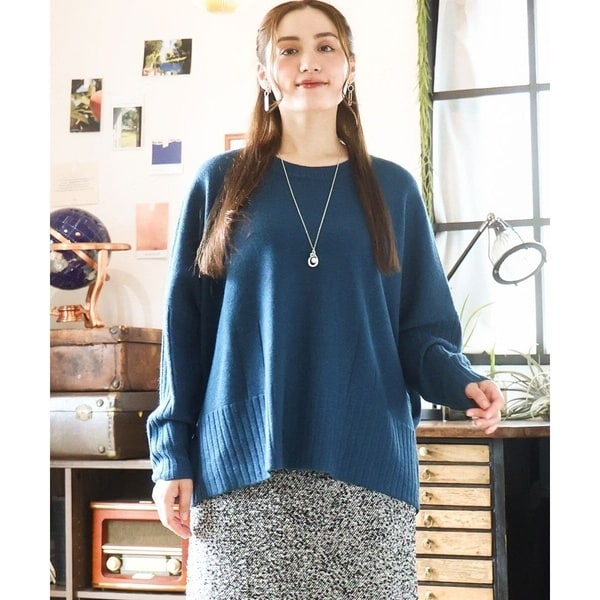 エウルキューブ（eur3）/【大きいサイズ】リブボクシーニット