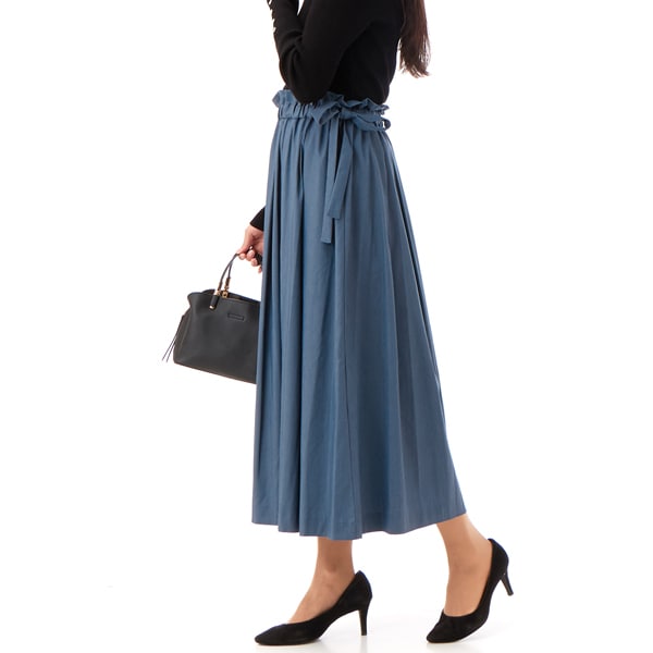 カールパークレーン（Karl Park Lane）/ウエストゴムリボン付タックスカート